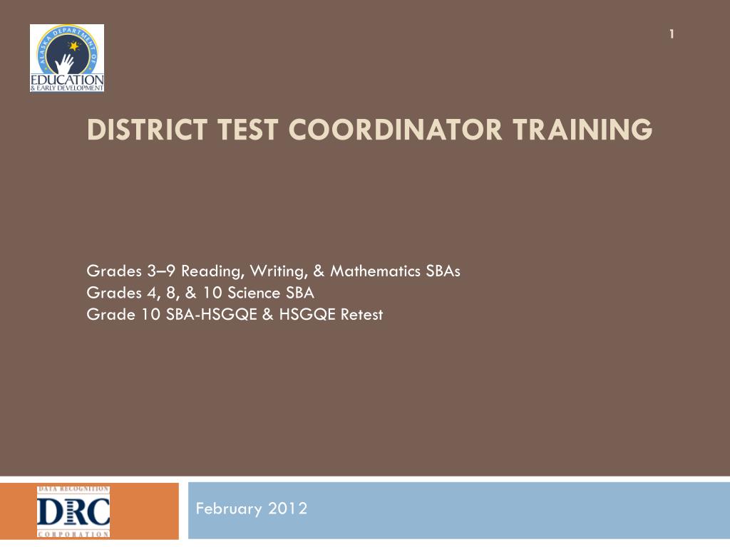 PPT - District Test Coordinator Training PowerPoint Presentation, free ...