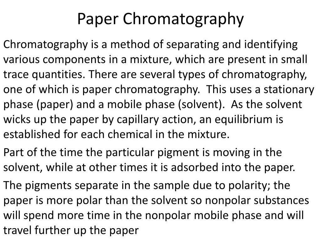 PPT - Paper Chromatography PowerPoint Presentation, free download - ID ...