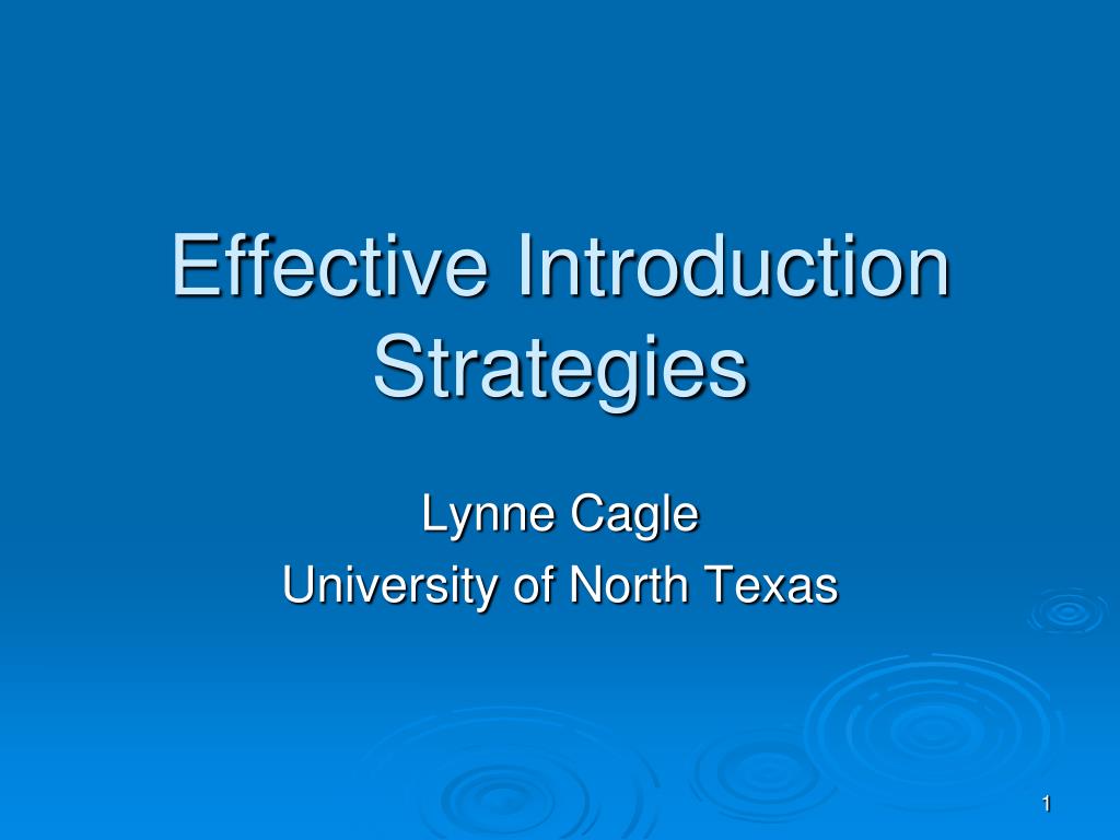 PPT - Effective Introduction Strategies PowerPoint Presentation, free ...