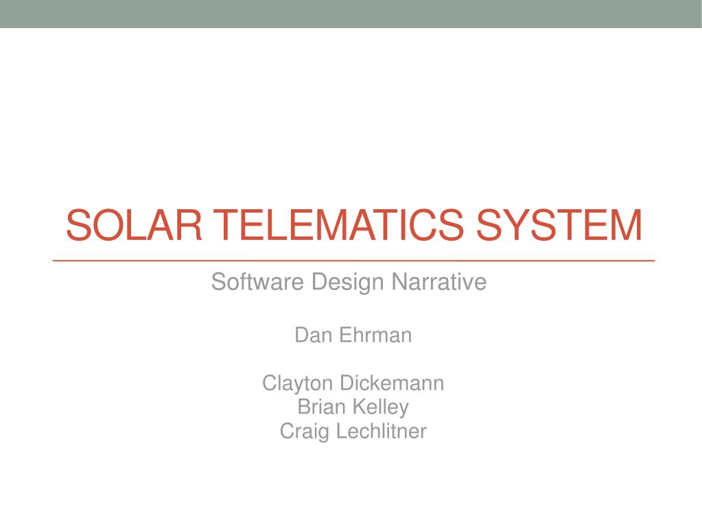 PPT - Solar Telematics System PowerPoint Presentation, free download ...