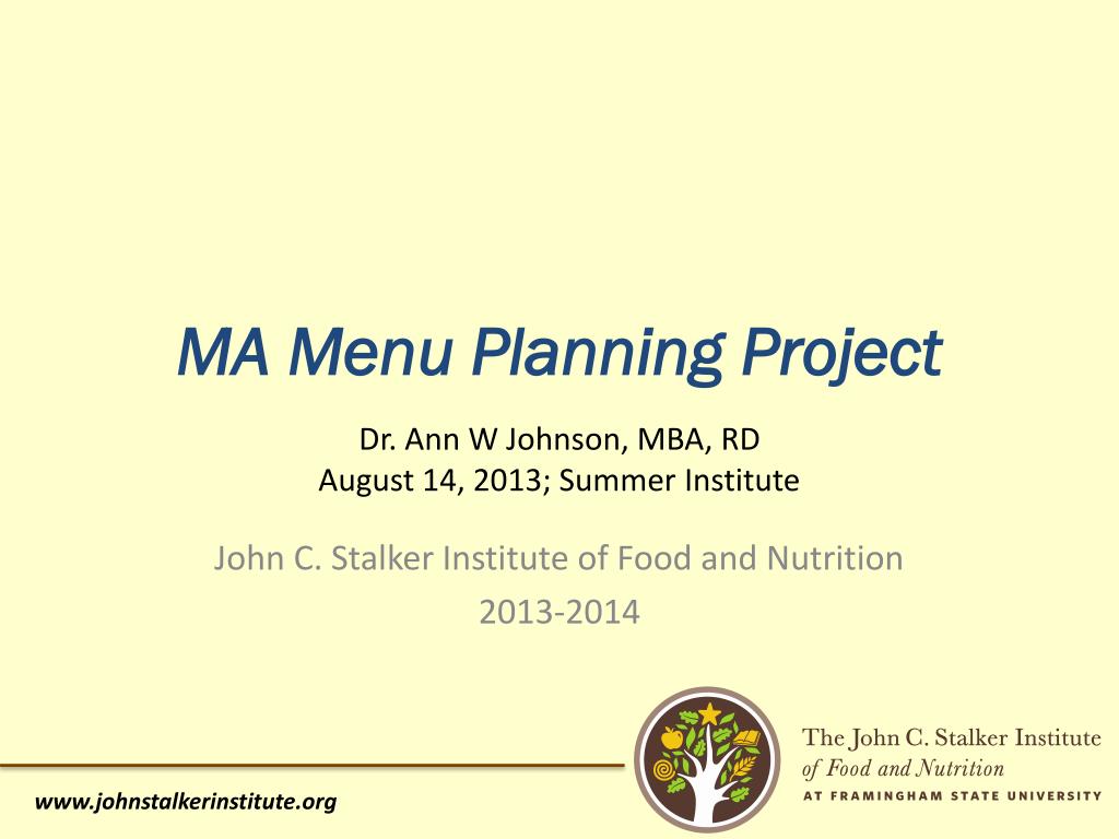 PPT - MA Menu Planning Project PowerPoint Presentation, free download ...