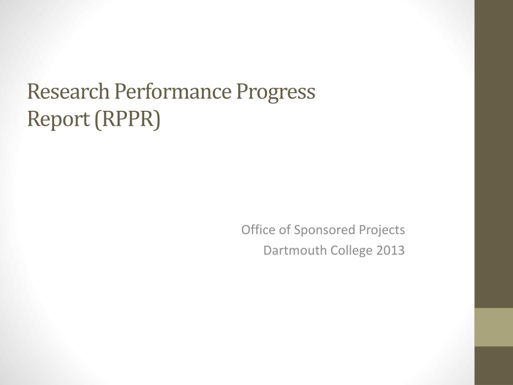 PPT - Research Performance Progress Report (RPPR) PowerPoint ...