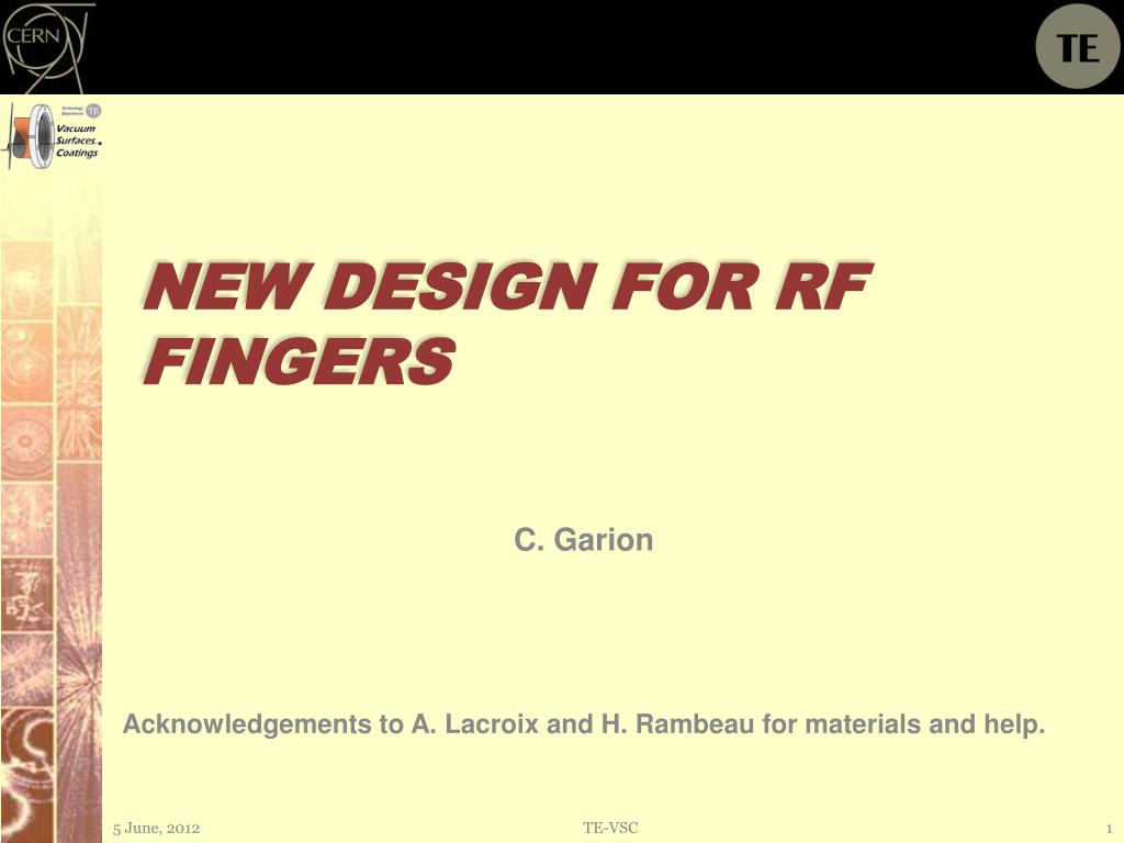 PPT - Development of a Deformable RF Finger for Drive Beam ...