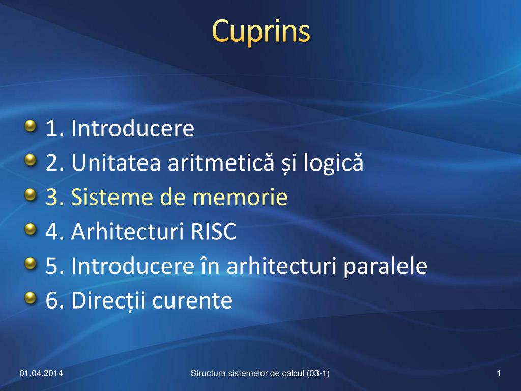 PPT - Cuprins PowerPoint Presentation, free download - ID:2023398