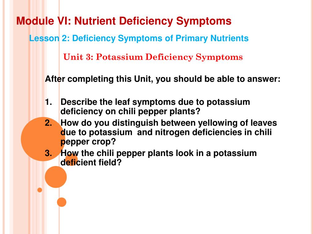 PPT - Module VI: Nutrient Deficiency Symptoms PowerPoint Presentation ...