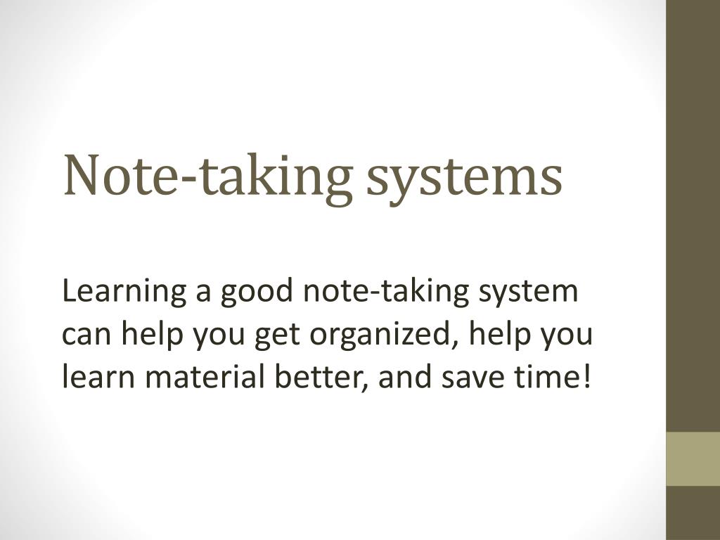 PPT - Note-taking systems PowerPoint Presentation, free download - ID ...