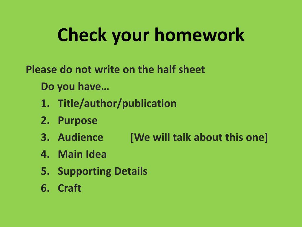 PPT - Check your homework PowerPoint Presentation, free download - ID ...
