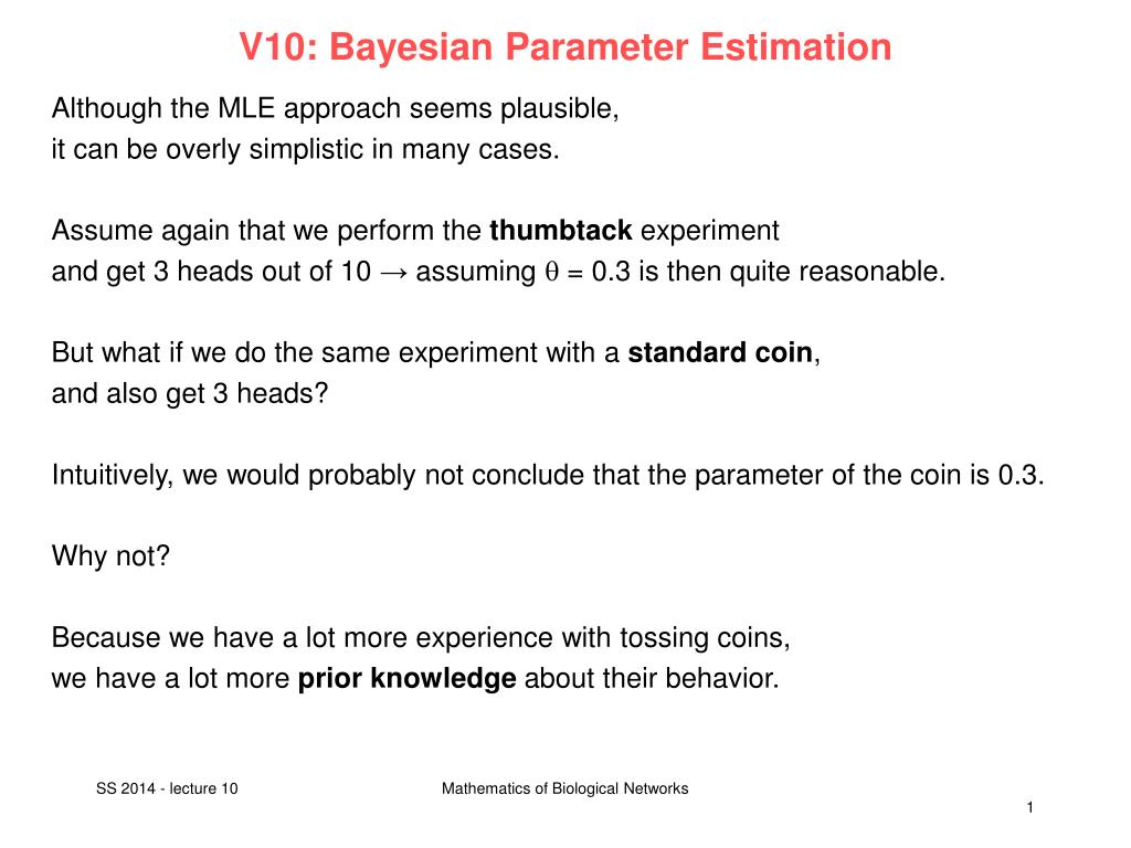 PPT - V10: Bayesian Parameter Estimation PowerPoint Presentation, free ...