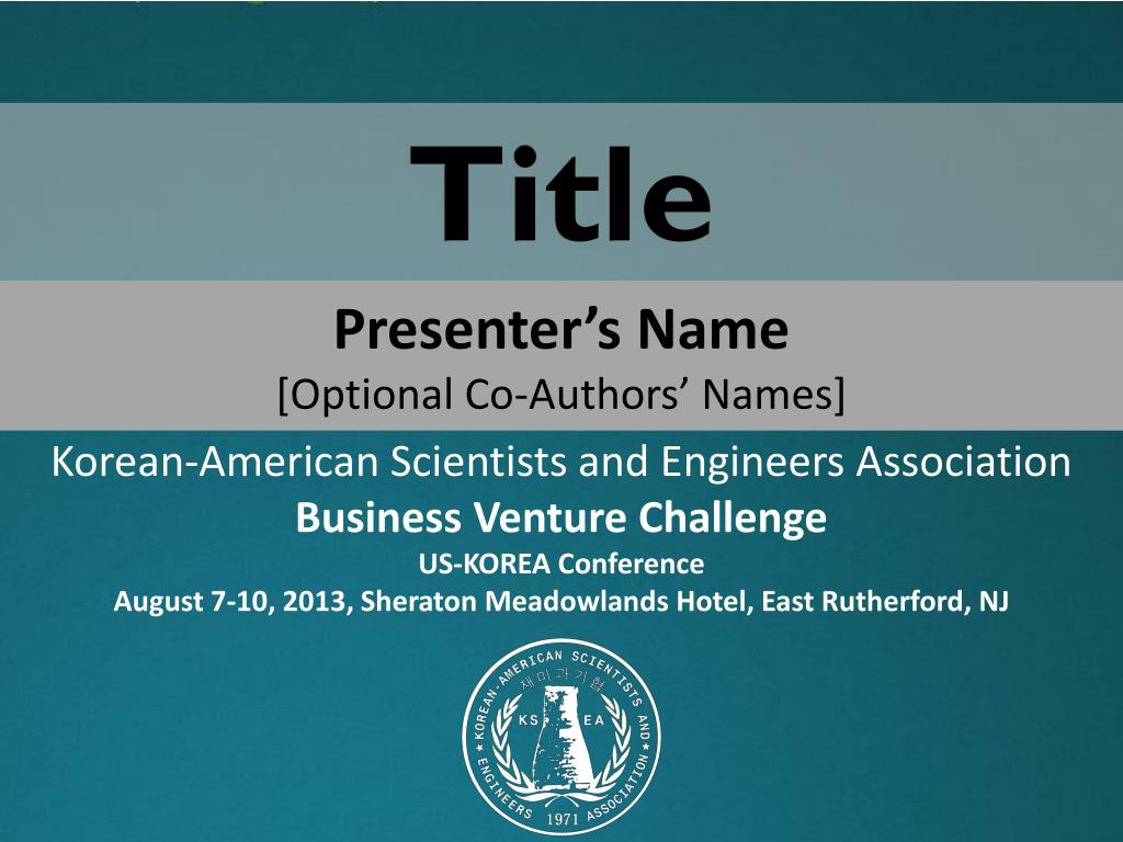 PPT - Presenter’s Name [Optional Co-Authors’ Names] PowerPoint ...