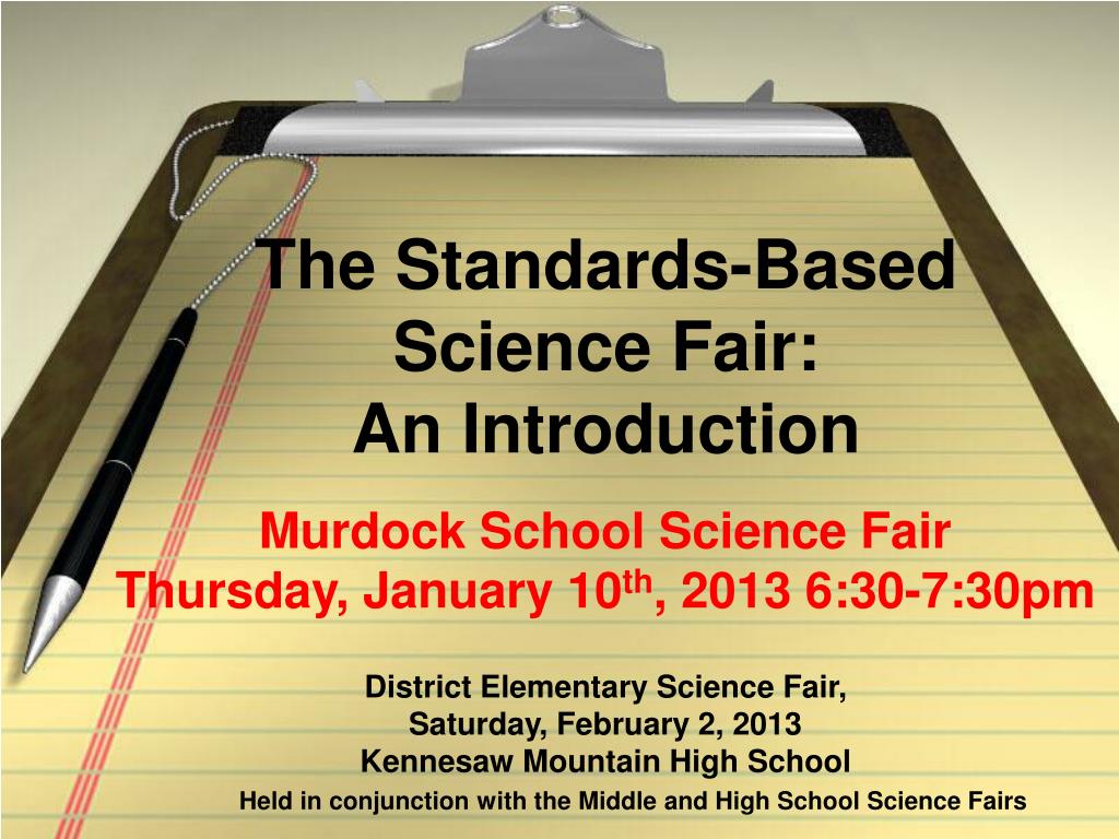PPT - The Standards-Based Science Fair: An Introduction PowerPoint ...