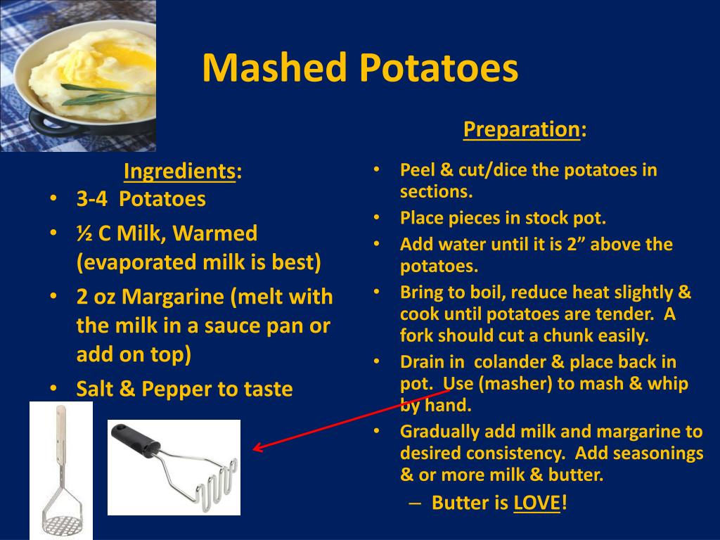 PPT - Mashed Potatoes PowerPoint Presentation, free download - ID:2034219