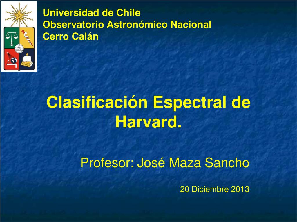 PPT - Clasificación Espectral de Harvard. PowerPoint Presentation, free ...
