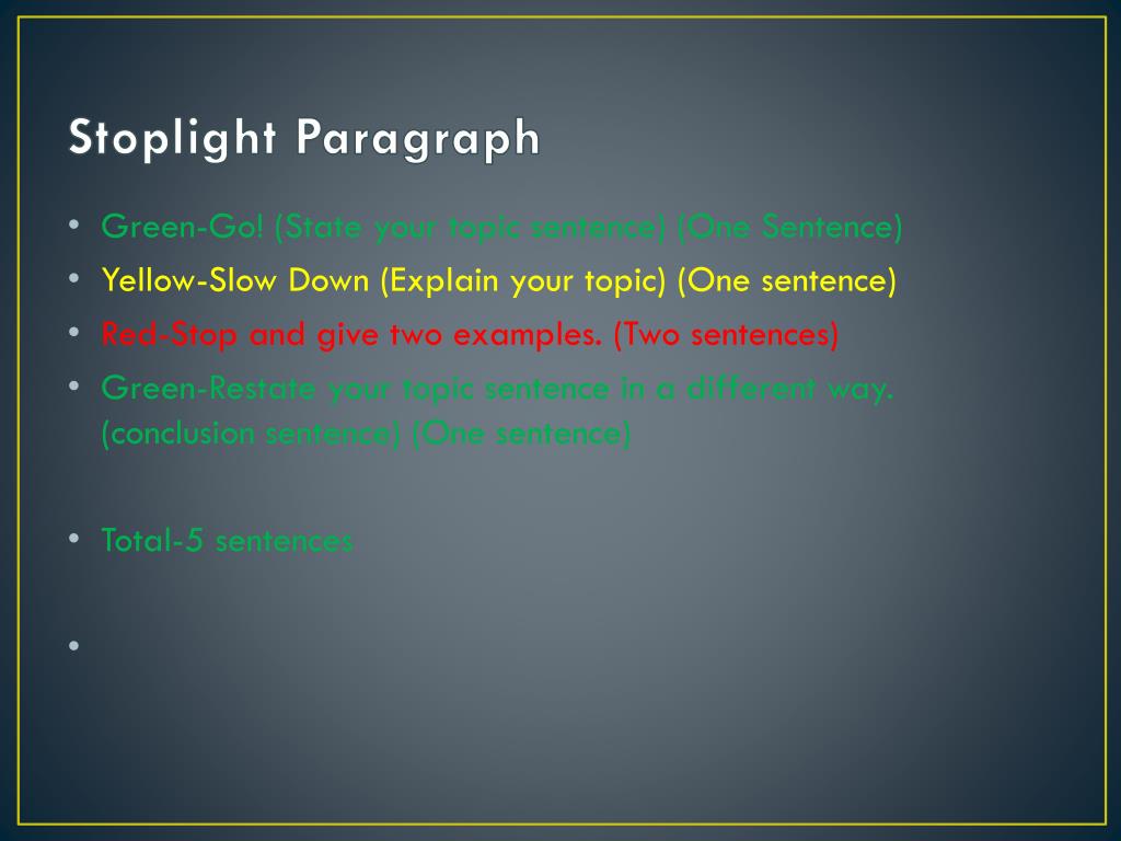 PPT - Stoplight Paragraph PowerPoint Presentation, free download - ID ...