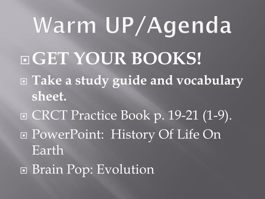 PPT - Warm UP/Agenda PowerPoint Presentation, free download - ID:2040170