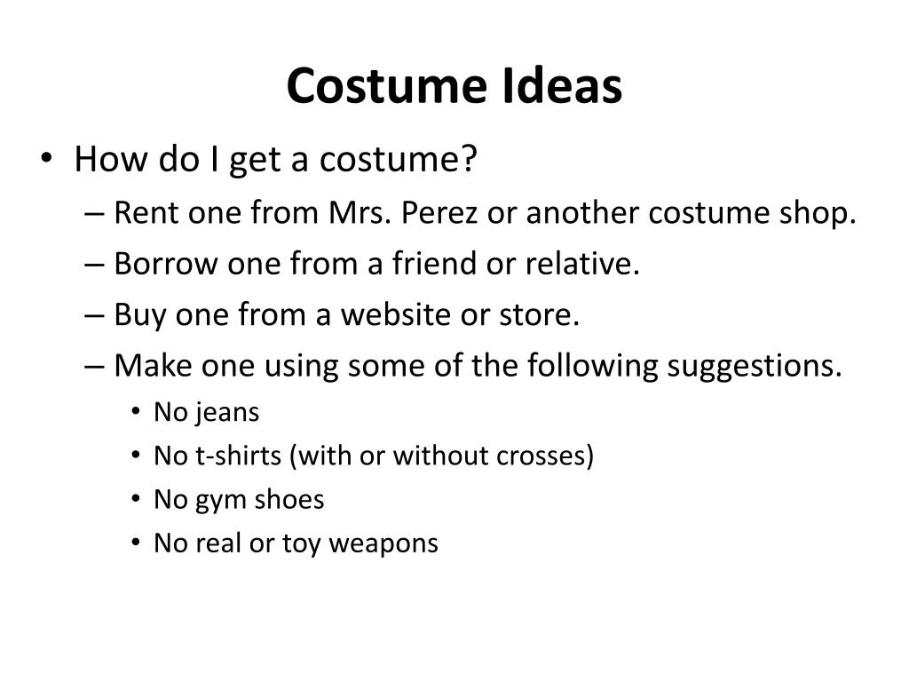 PPT - Costume Ideas PowerPoint Presentation, free download - ID:2042644