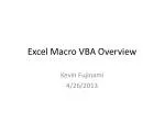 PPT - VBA - Excel PowerPoint Presentation, free download - ID:4094348