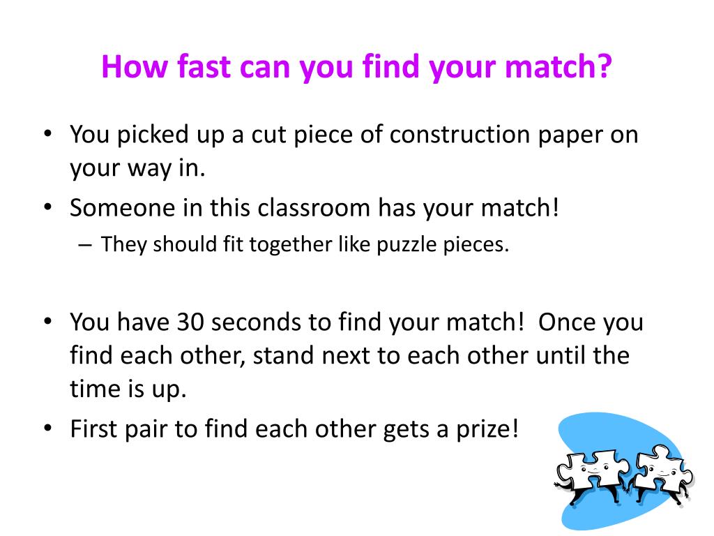 PPT - How fast can you find your match? PowerPoint Presentation, free ...