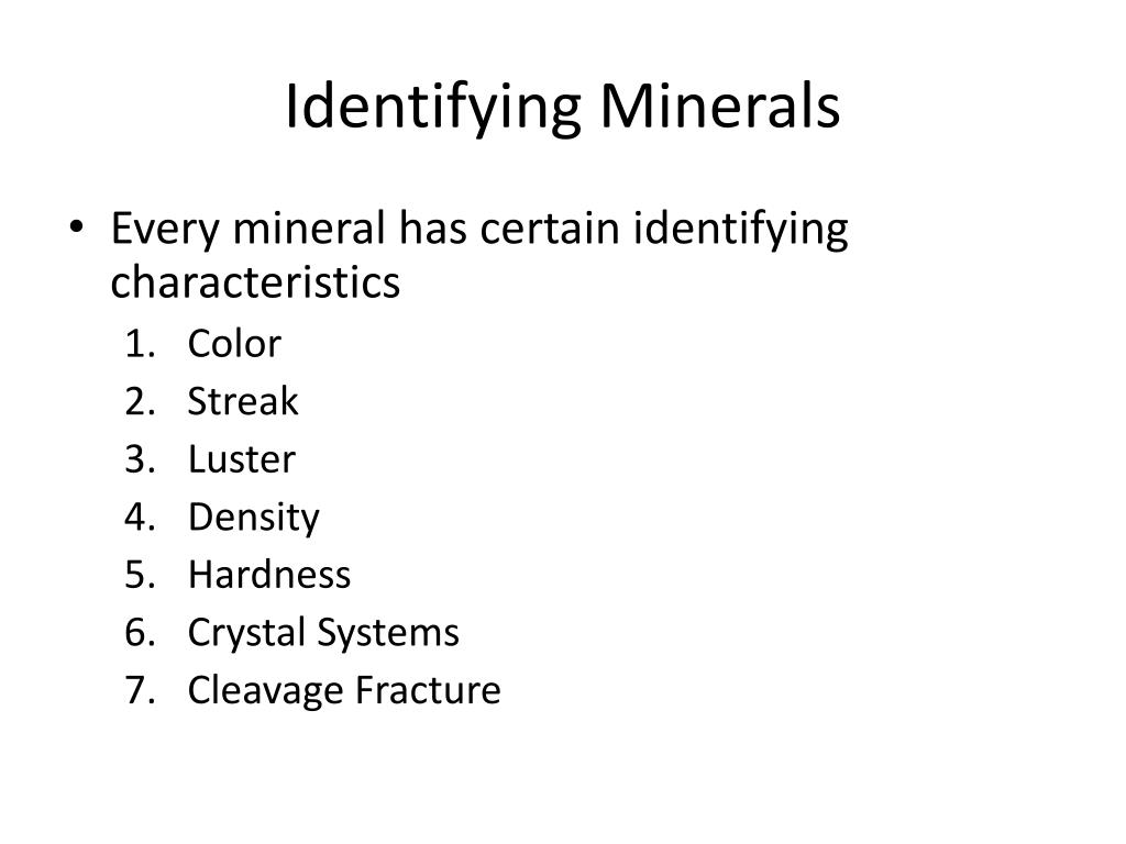 PPT - Identifying Minerals PowerPoint Presentation, free download - ID ...