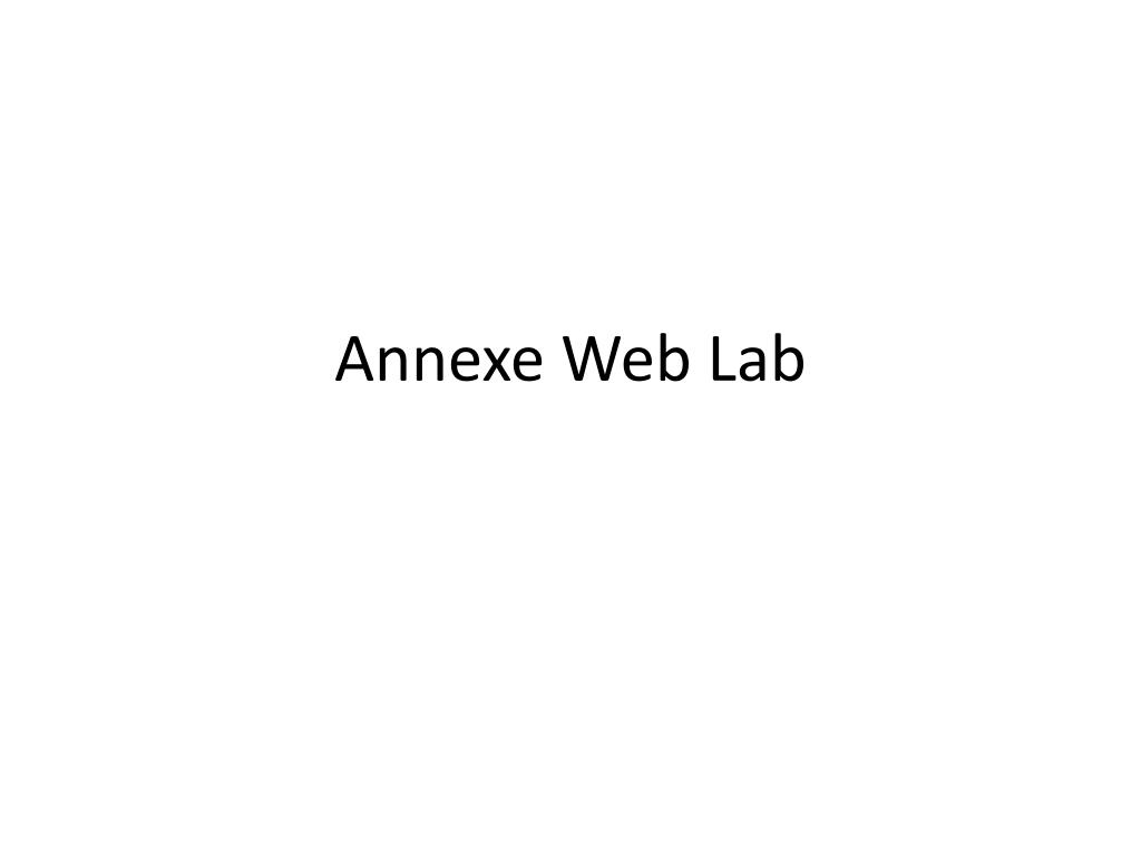 PPT - Annexe Web Lab PowerPoint Presentation, free download - ID:2047569
