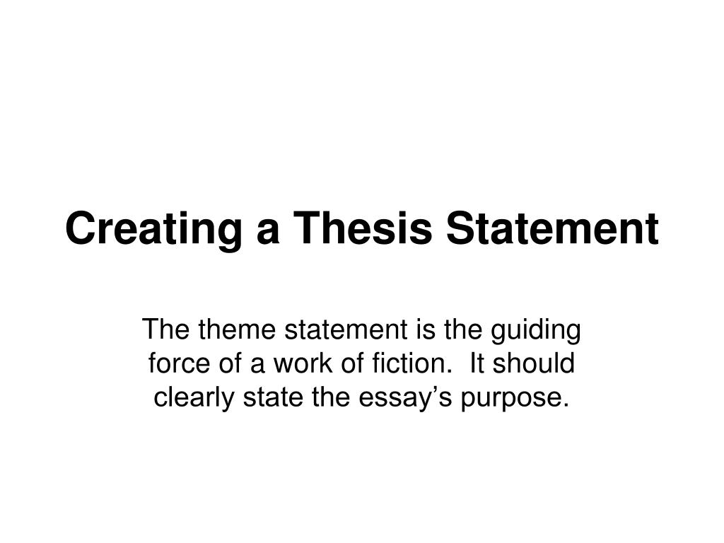 PPT - Creating a Thesis Statement PowerPoint Presentation, free ...