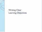 PPT - WRITING LEARNING OBJECTIVES PowerPoint Presentation, free ...