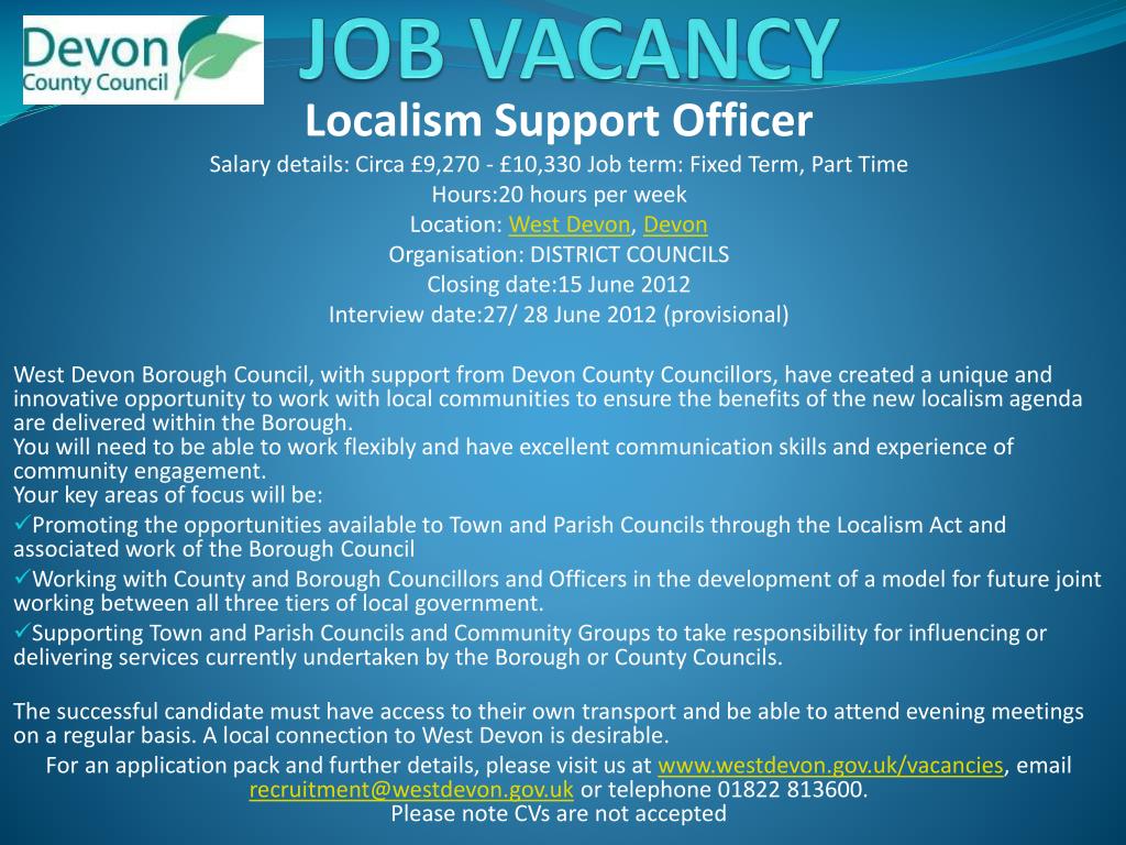 PPT - JOB VACANCY PowerPoint Presentation, free download - ID:2051971