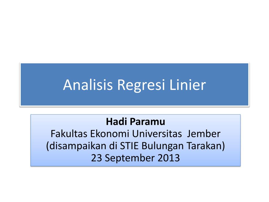 PPT - Analisis Regresi Linier PowerPoint Presentation, free download ...