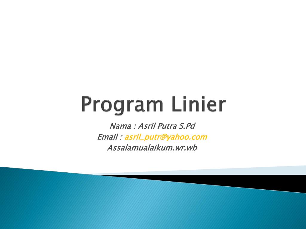 PPT - Program Linier PowerPoint Presentation, free download - ID:2055019