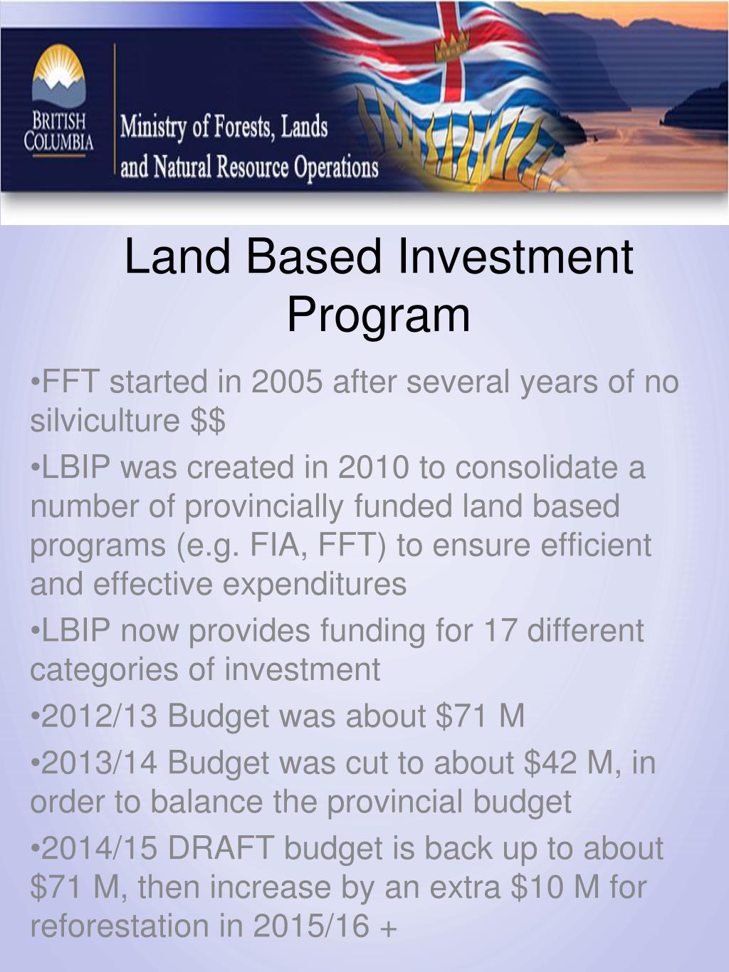 PPT - Land Based Investment Program PowerPoint Presentation, free ...