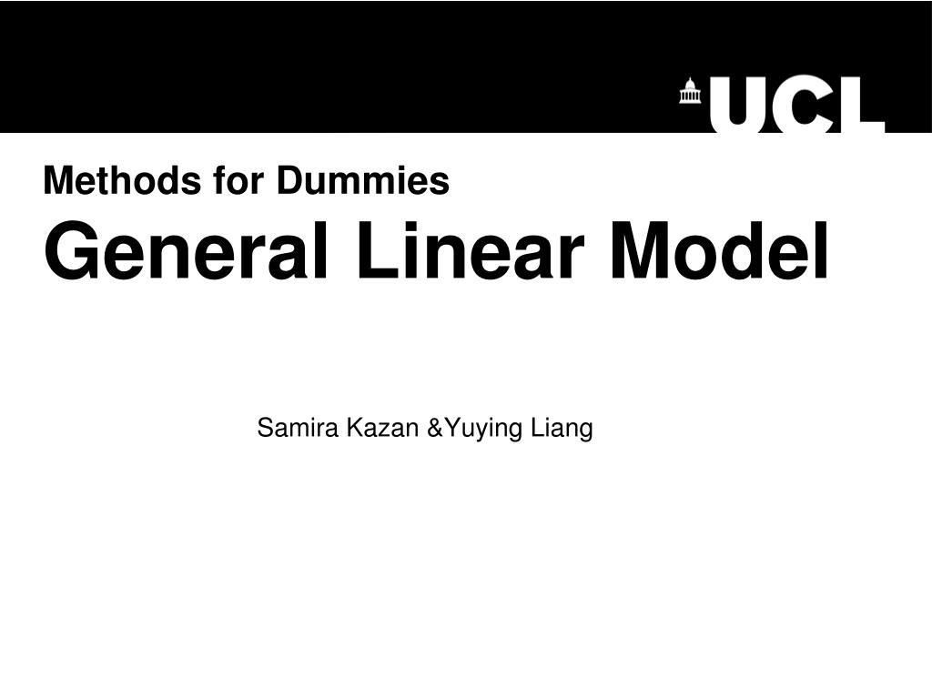 PPT - Methods for Dummies General Linear Model PowerPoint Presentation ...