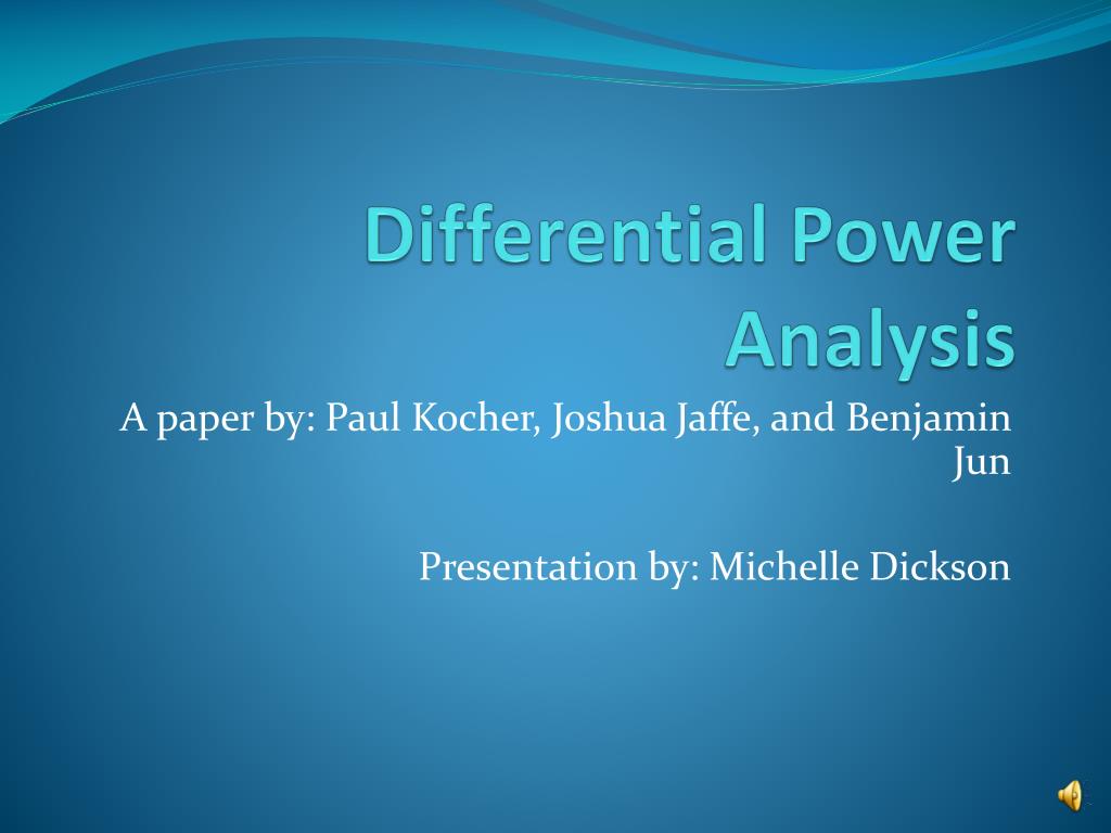PPT - Differential Power Analysis PowerPoint Presentation, free ...