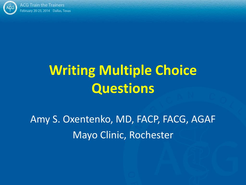 PPT - Writing Multiple Choice Questions PowerPoint Presentation, free ...