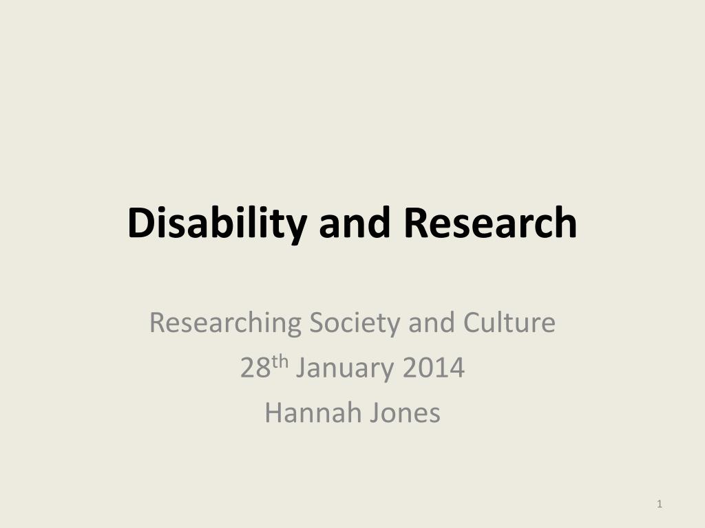 PPT - Disability and Research PowerPoint Presentation, free download ...