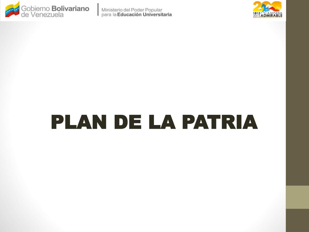 PPT - PLAN DE LA PATRIA PowerPoint Presentation, free download - ID:2065117