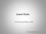 PPT - SUMMARY OF LEAVE RULES PowerPoint Presentation, free download ...