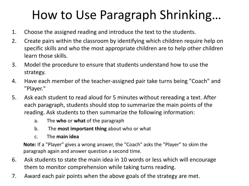 PPT - How to Use Paragraph Shrinking… PowerPoint Presentation, free ...