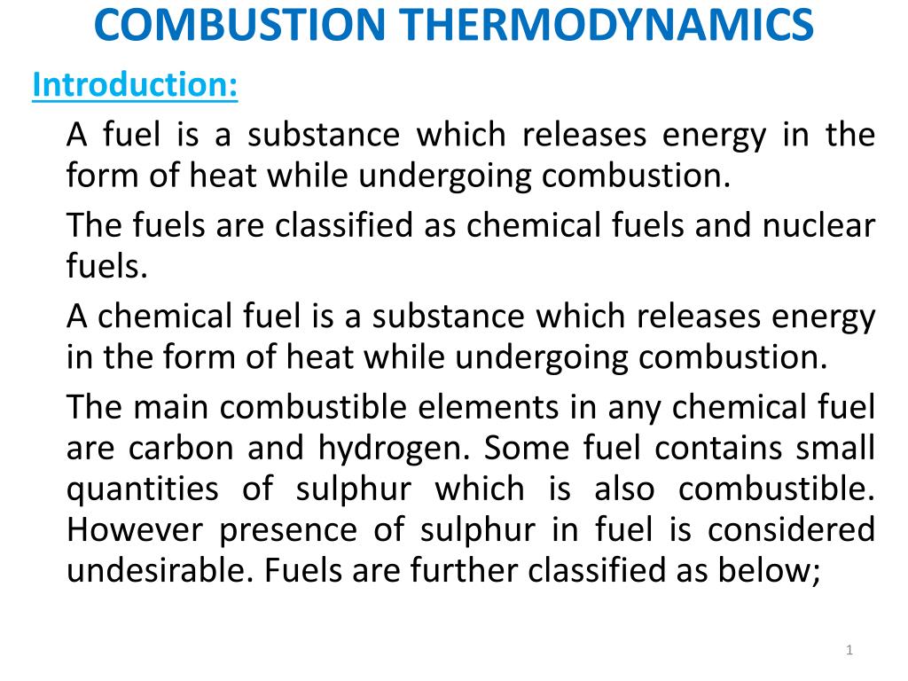 PPT - COMBUSTION THERMODYNAMICS PowerPoint Presentation, free download ...