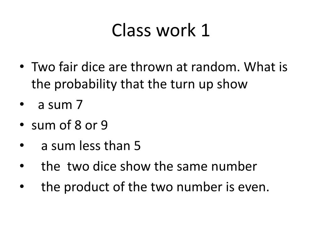 PPT - Class work 1 PowerPoint Presentation, free download - ID:2068722