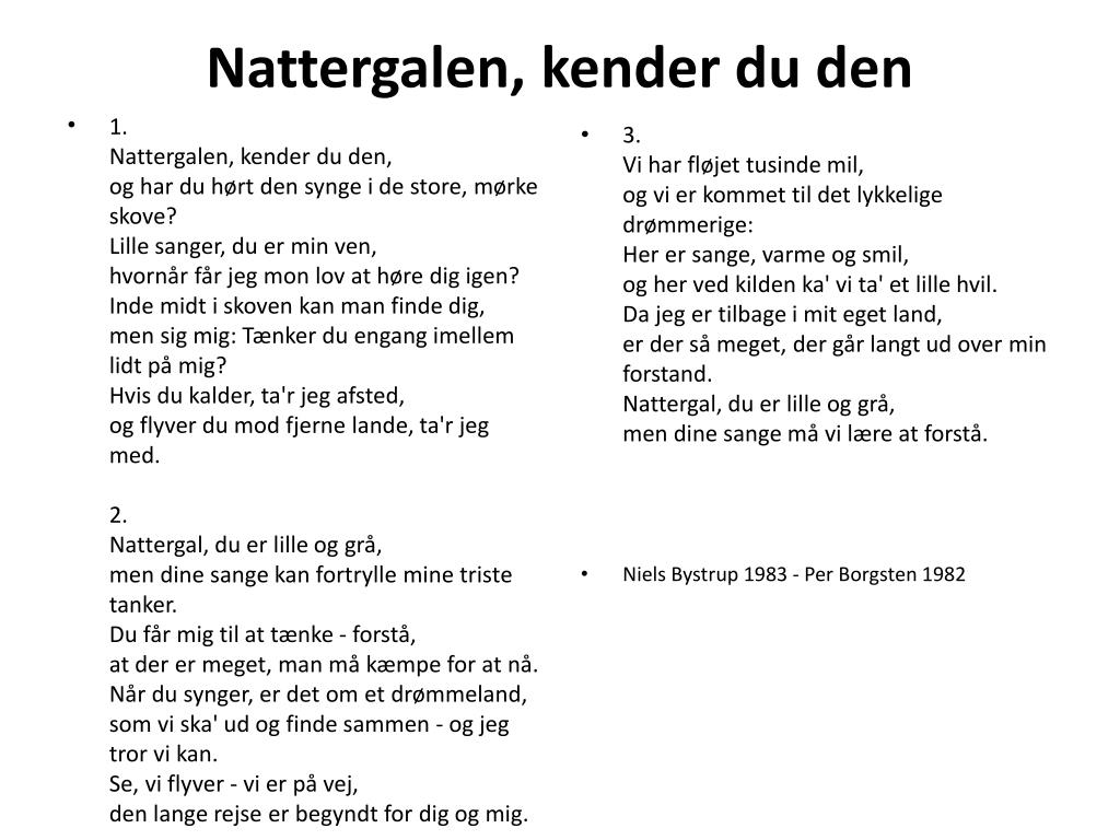 PPT - Nattergalen, kender du den PowerPoint Presentation, free download ...