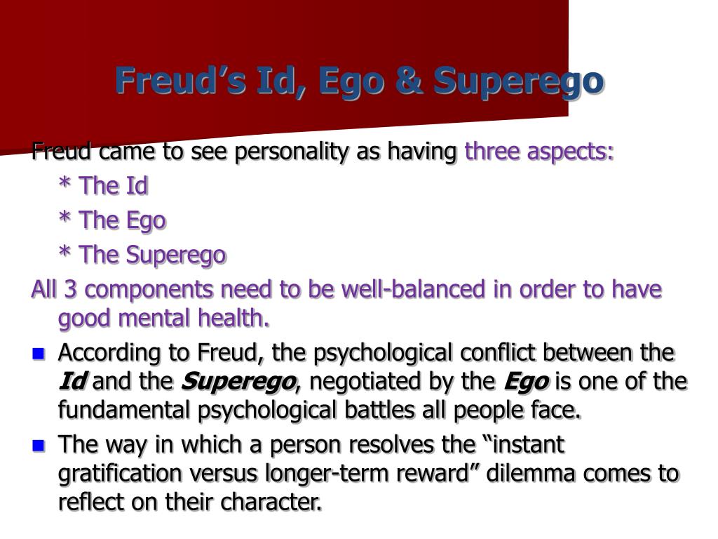 PPT - Freud’s Id, Ego & Superego PowerPoint Presentation, free download ...