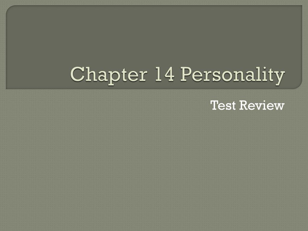 PPT - Chapter 14 Personality PowerPoint Presentation, free download ...