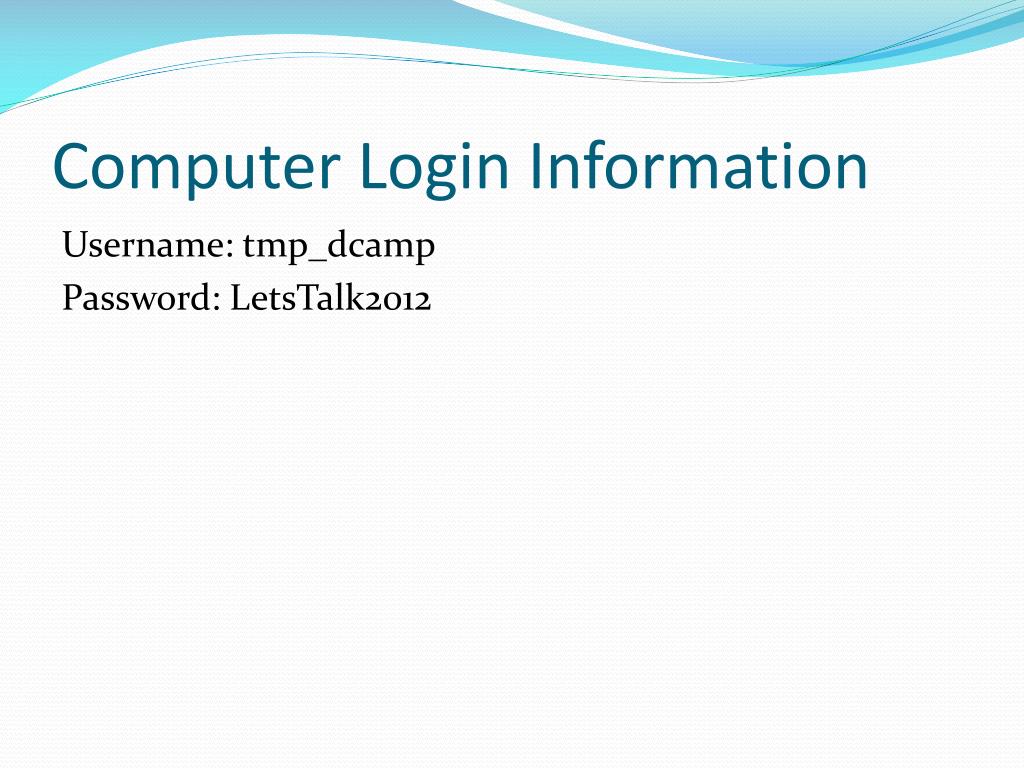 PPT - Computer Login Information PowerPoint Presentation, free download ...