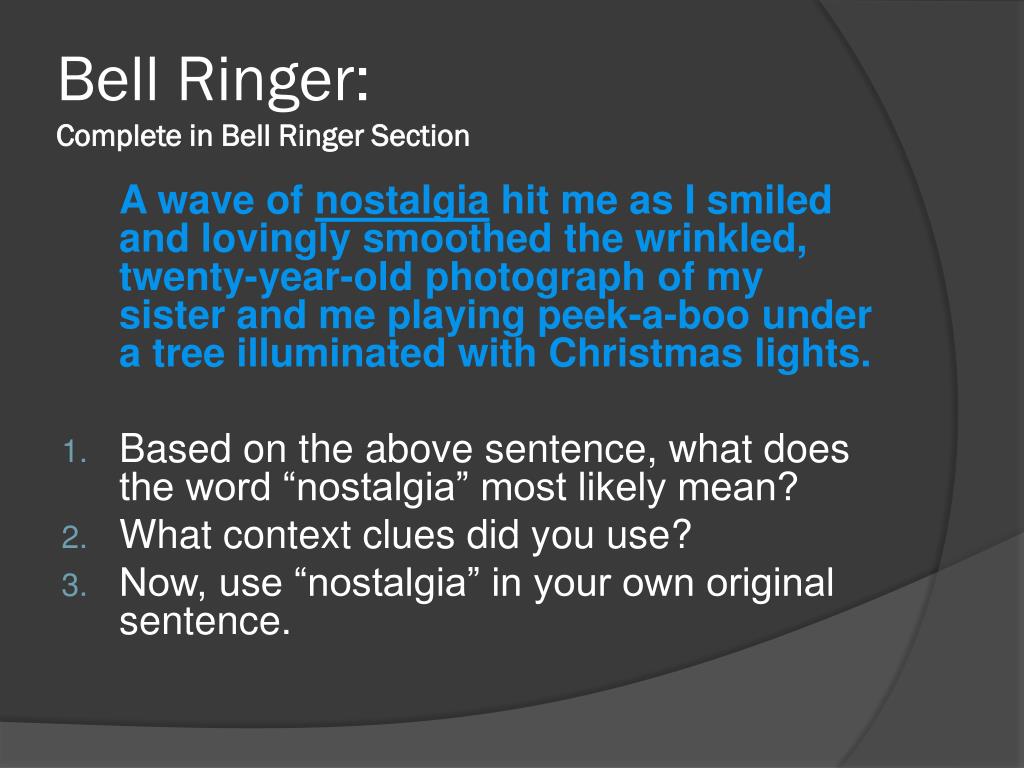 PPT - Bell Ringer: Complete in Bell Ringer Section PowerPoint ...
