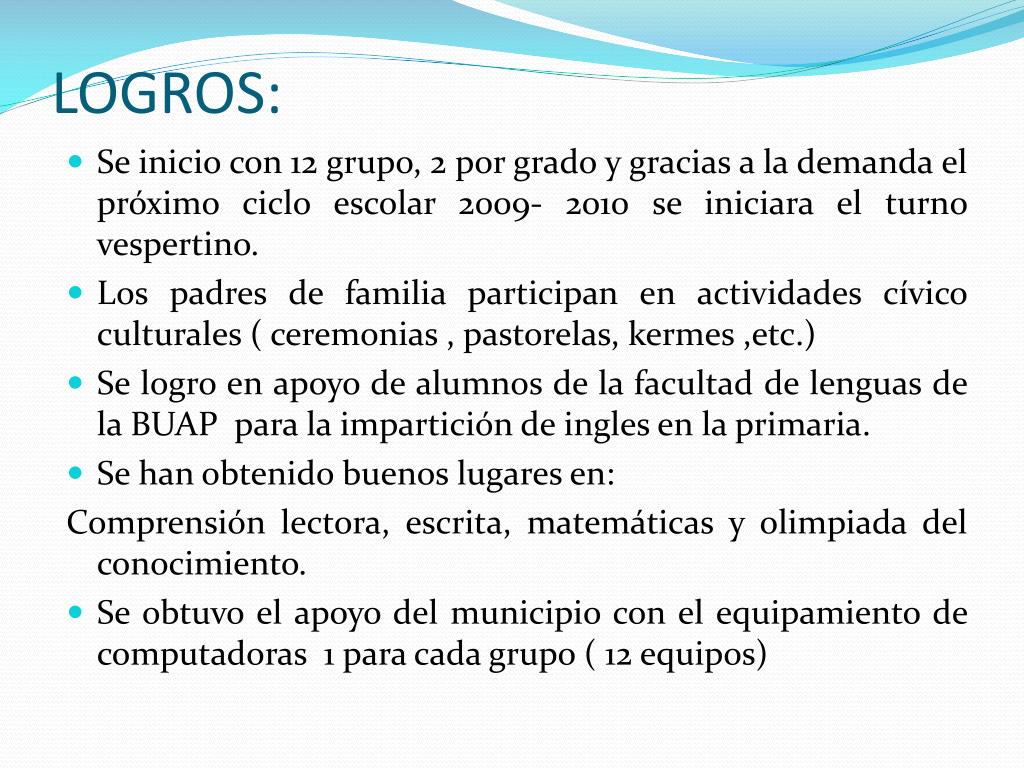 PPT - LOGROS: PowerPoint Presentation, free download - ID:2075425