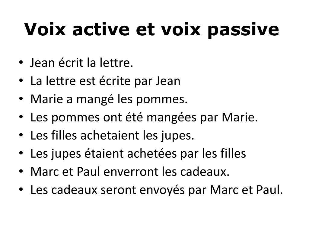 PPT - Voix active et voix passive PowerPoint Presentation, free ...