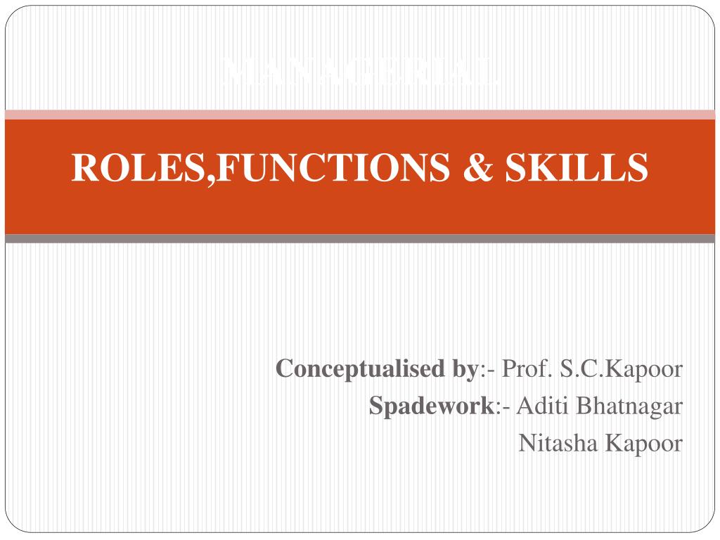 PPT - MANAGERIAL ROLES,FUNCTIONS & SKILLS PowerPoint Presentation - ID ...
