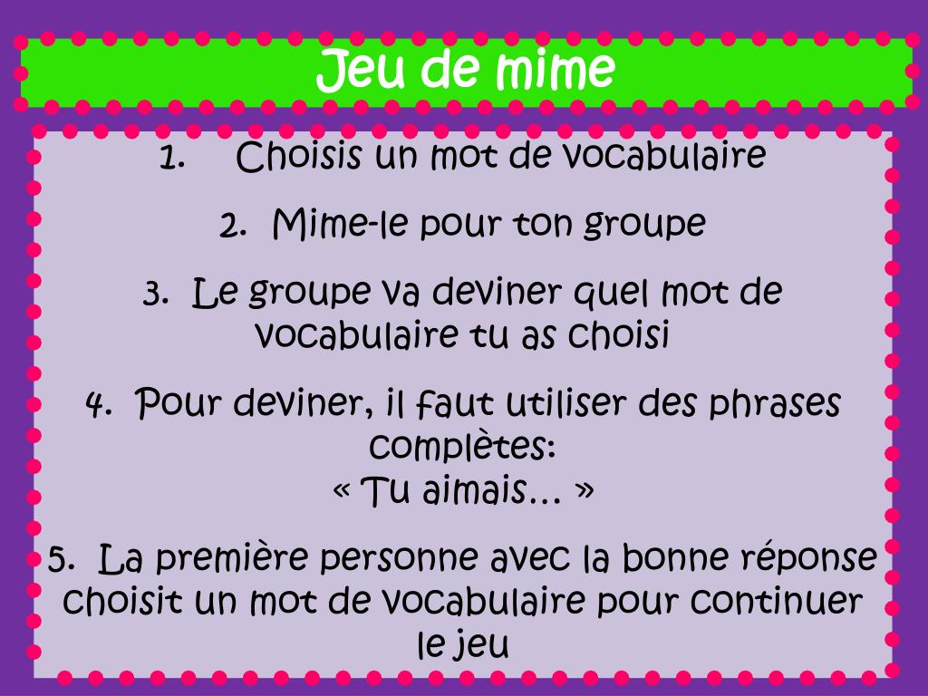PPT - Jeu de mime PowerPoint Presentation, free download - ID:2082763