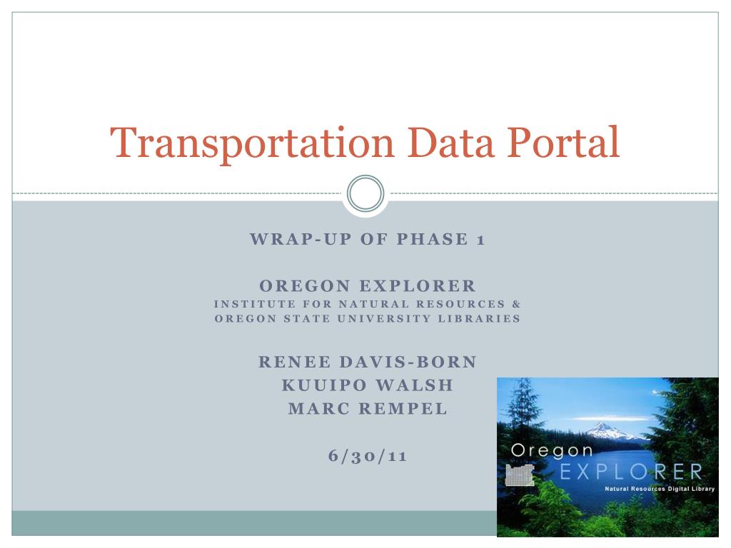 PPT - Transportation Data Portal PowerPoint Presentation, free download ...