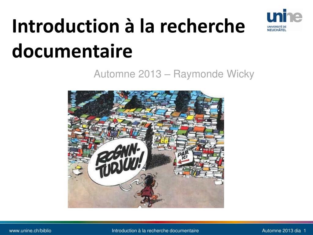 PPT - Introduction à la recherche documentaire PowerPoint Presentation ...