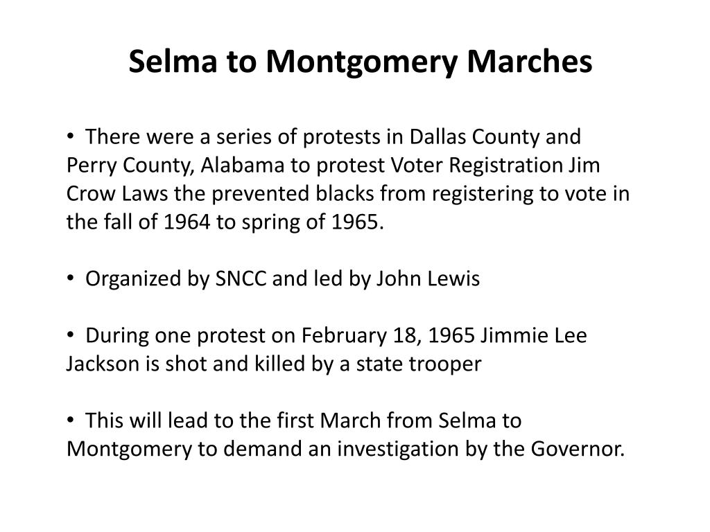 PPT - Selma to Montgomery Marches PowerPoint Presentation, free ...